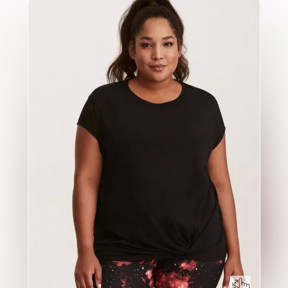 torrid | Tops | Torrid Active Mesh Sleeve Side Knot Tee | Poshmark